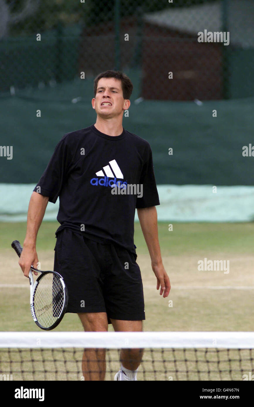 No Commercial Use: Britain's Tim Henman in action during a practice ...