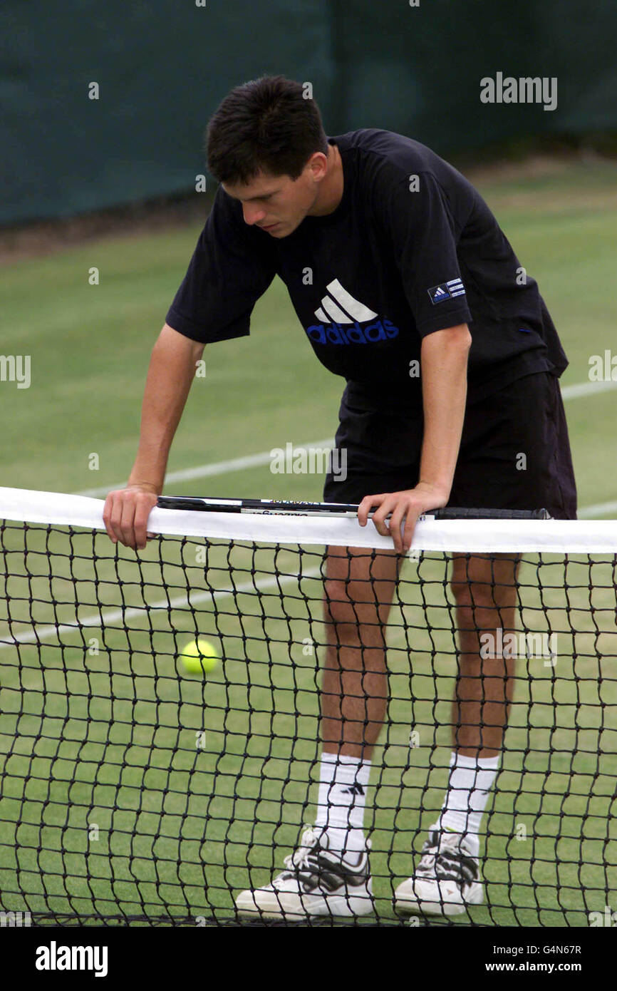 No Commercial Use: Britain's Tim Henman in action during a practice ...