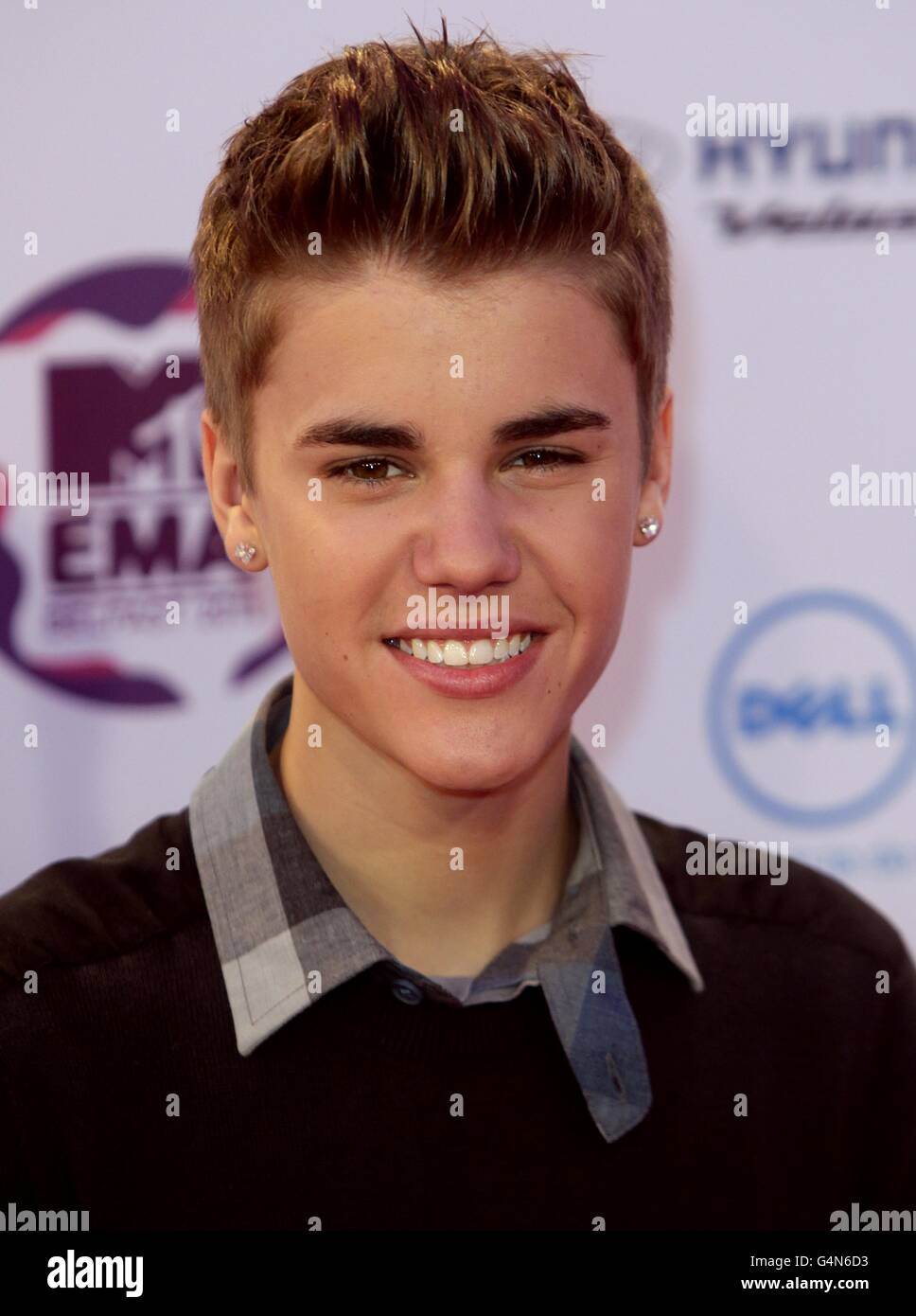 Justin Bieber arriving for the 2011 MTV Europe Music Awards at the ...