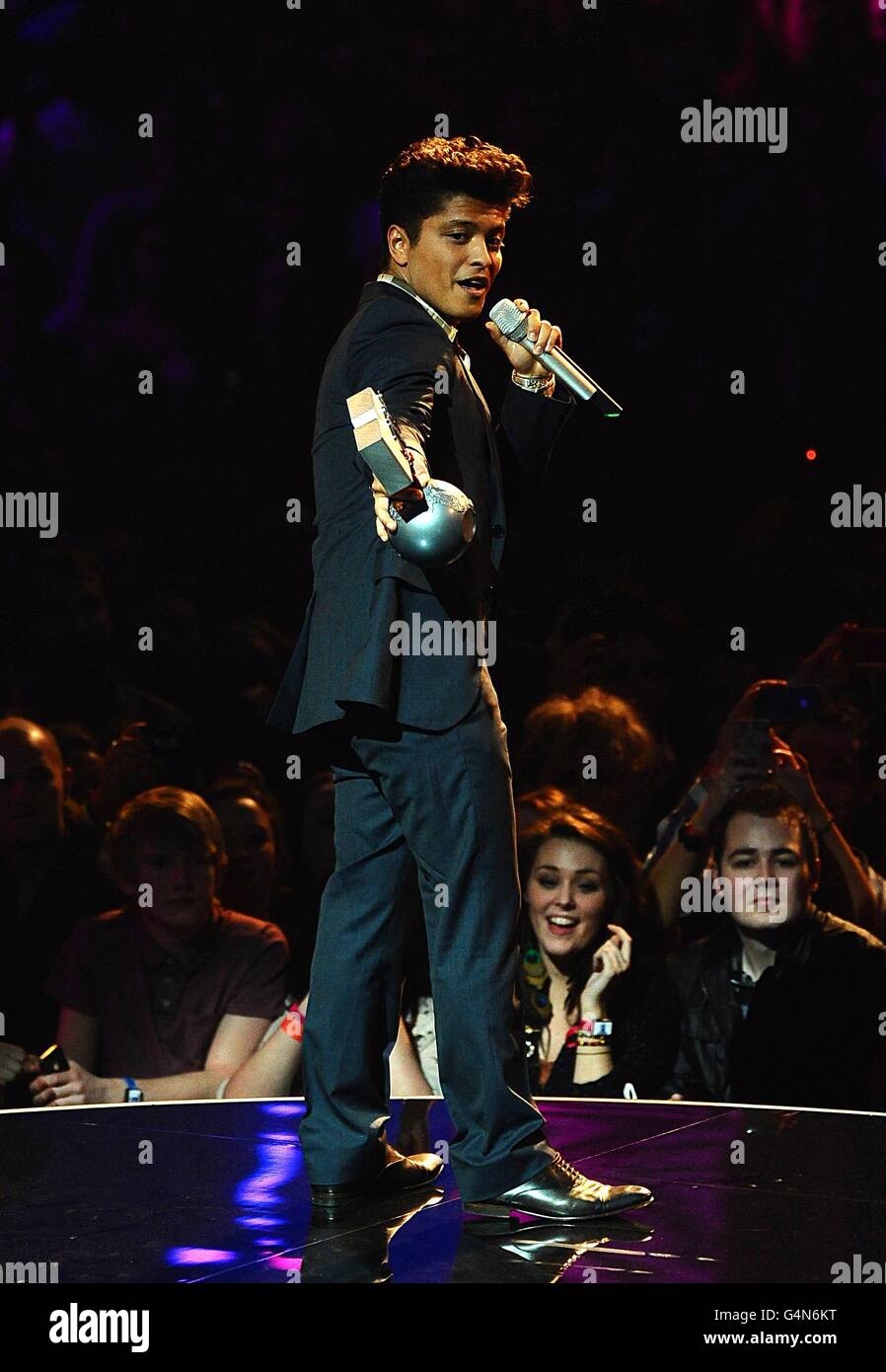 Bruno Mars Mtv Europe Music Awards Odyssey Arena Hi Res Stock