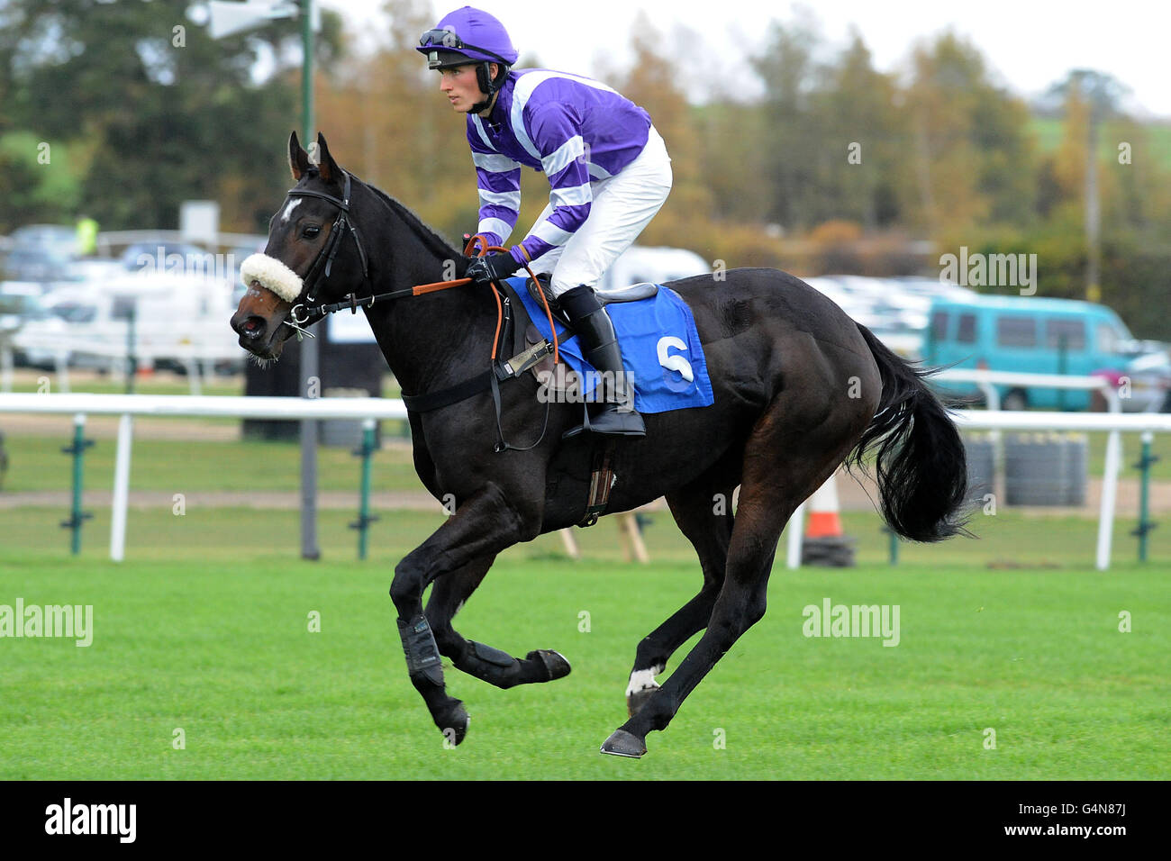 Romanitc Girl ridden by jockey Christopher Ward going to post prior to ...