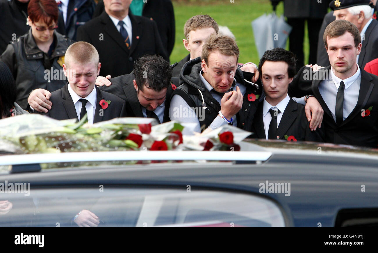 Family and friends of Private Matthew Haseldin look on as his funeral ...