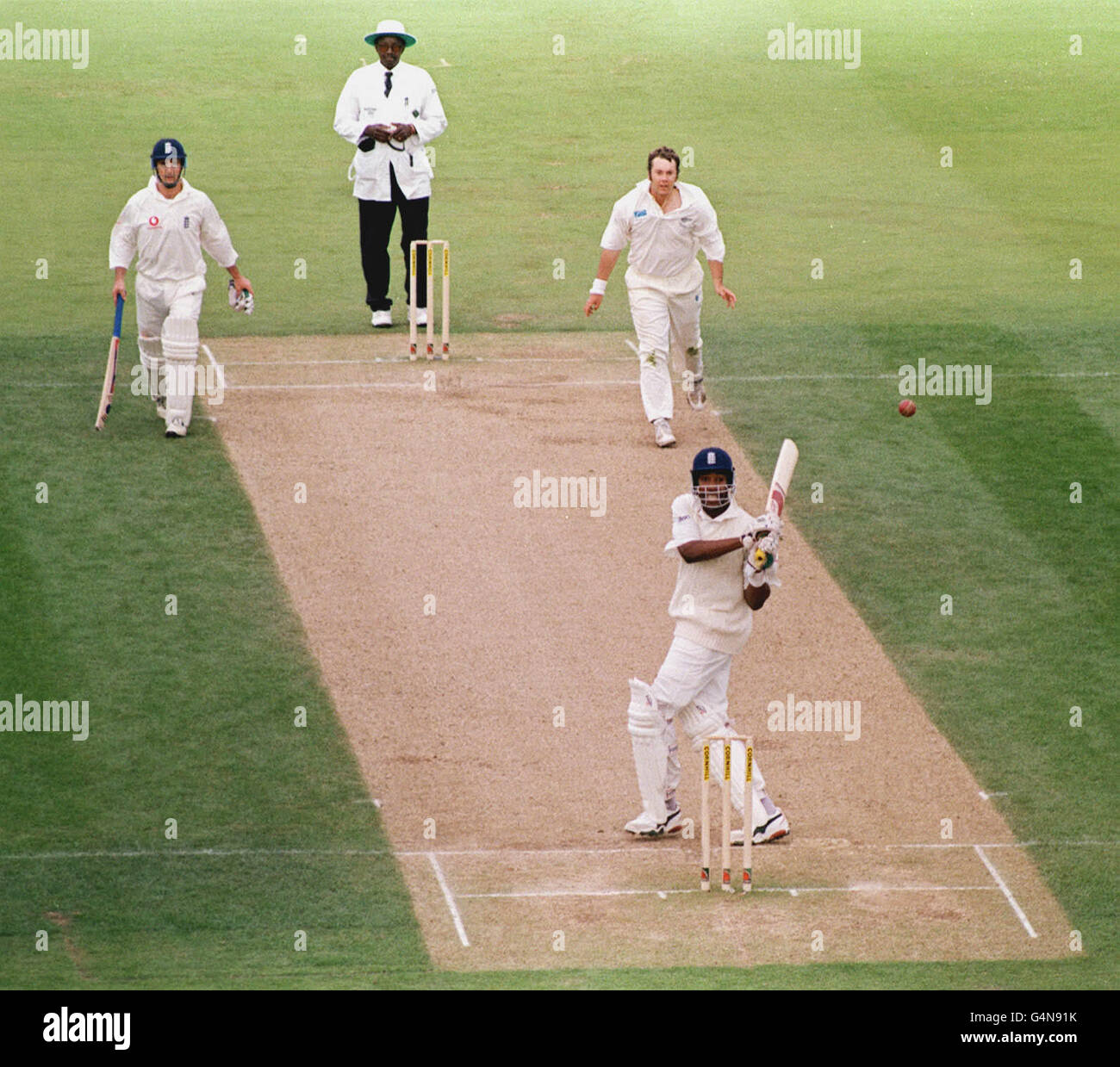 CRICKET Tudor winning runs. England's Alex Tudor scores four runs to ...