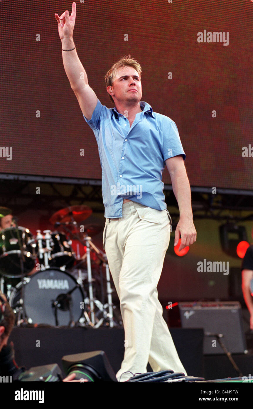 Singer and former member of the band Take That Gary Barlow peforming ...