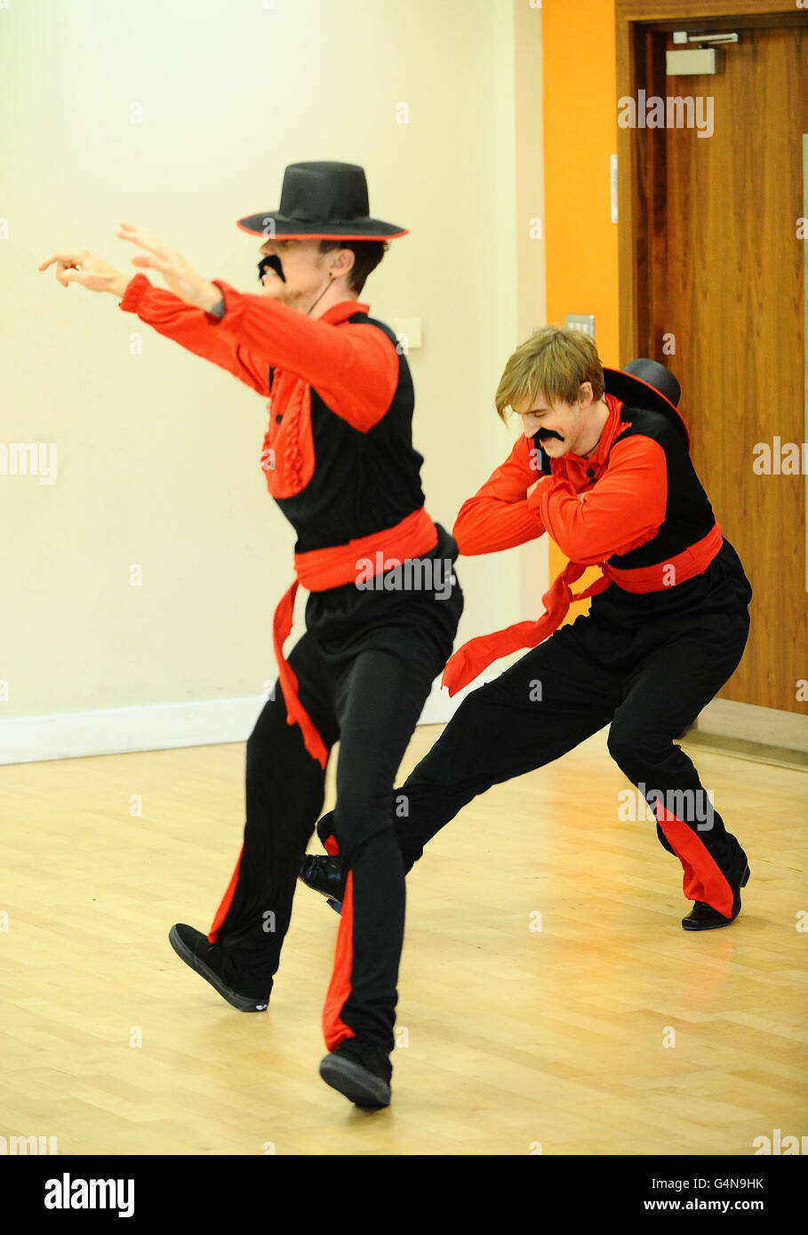 McFly's Tom Fletcher and Danny Jones (left) dress up to help out their ...