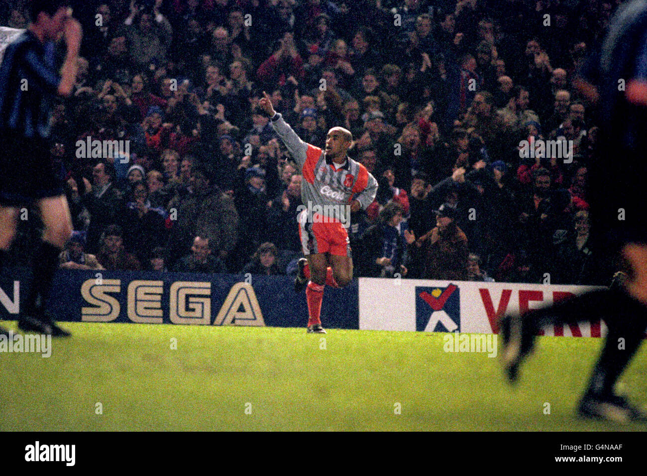MARKK STEIN, CHELSEA, CELEBRATES HIS OPENING GOAL AGAINST CLUB BRUGGE ...