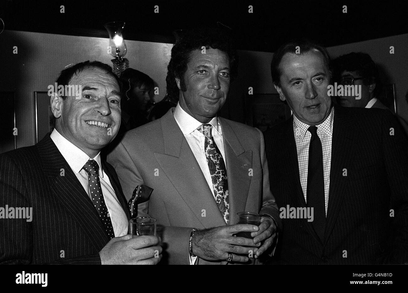 Welsh singing star Tom Jones, flanked by (right) David Frost and (left ...