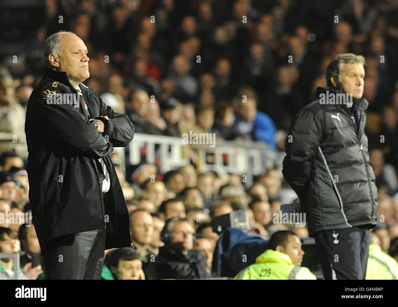 Fulham Manager Martin Jol (left) and Tottenham Hotspur Assistant ...