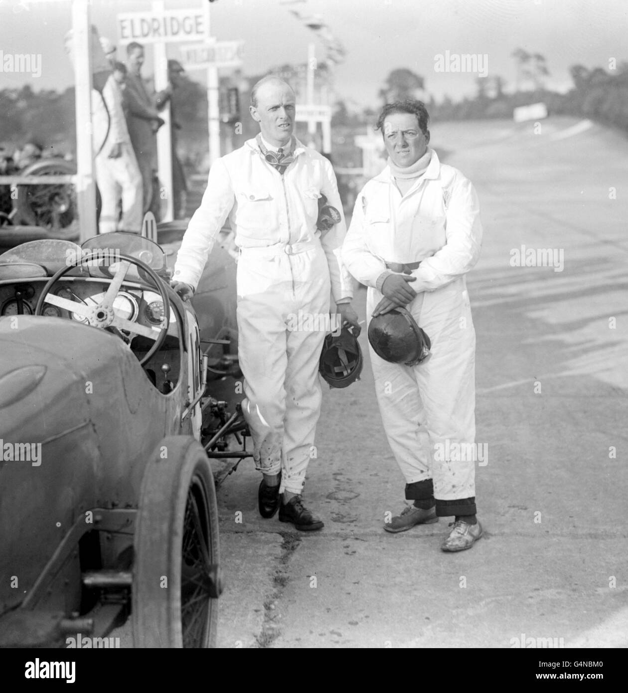 Major H.O.D. Segrave, (left) after winning the 200 mile race at ...