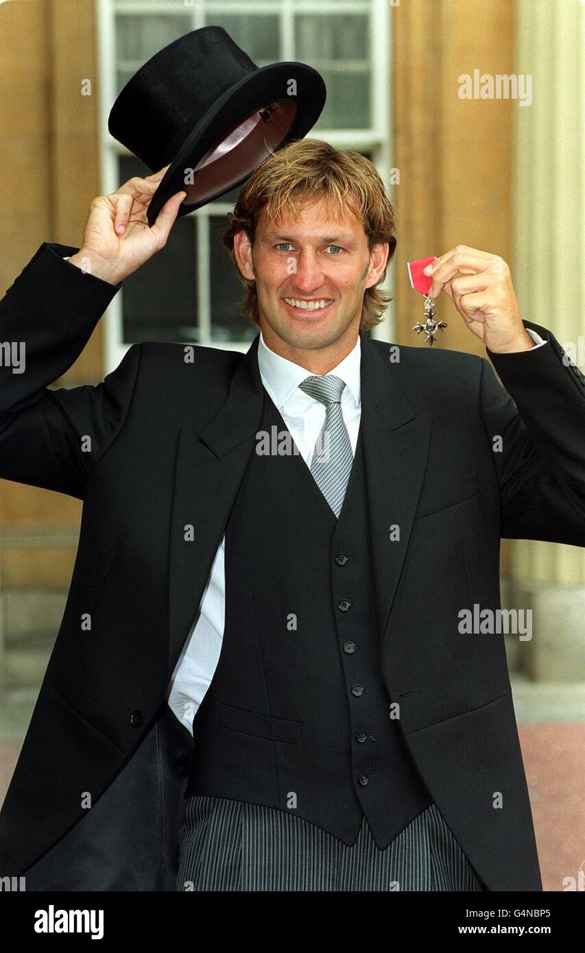 Arsenal and England footballer Tony Adams, after he received his MBE at ...