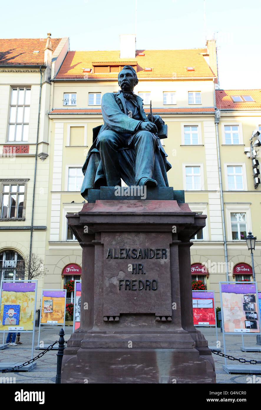 City Views - Wroclaw - Poland. Statue of Aleksander HR Fredro in ...