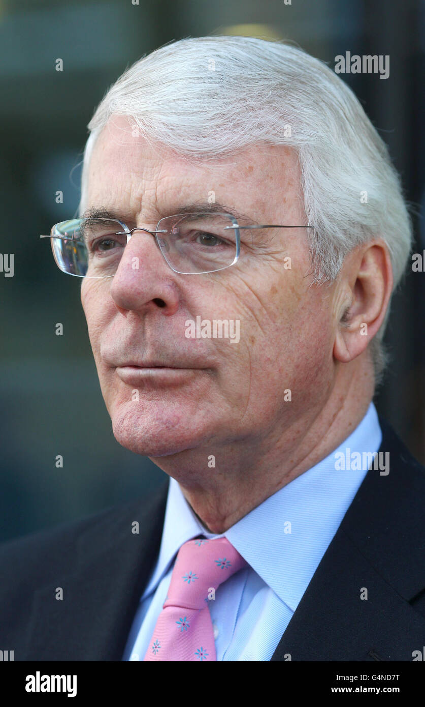 Former prime minister Sir John Major after unveiling a plaque to ...