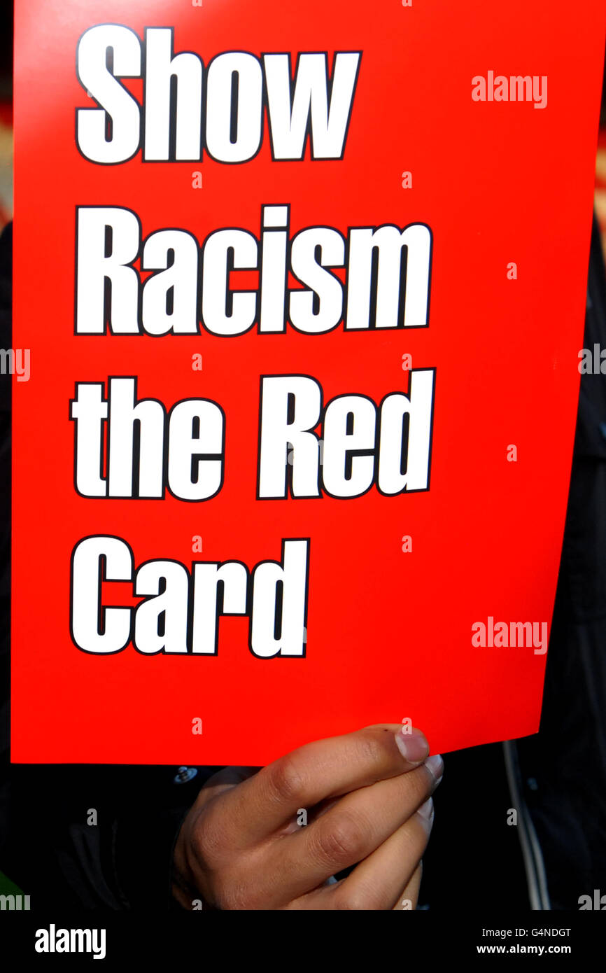 Soccer - Show Racism The Red Card Event - City Ground. Detail of a Show Racism The Red Card held ...