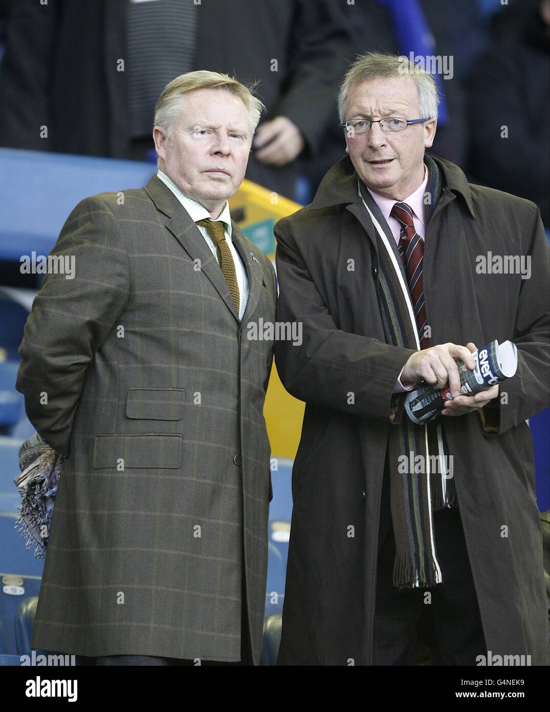 Former Liverpool assistnat manager Sammy Lee (left) watches from the ...