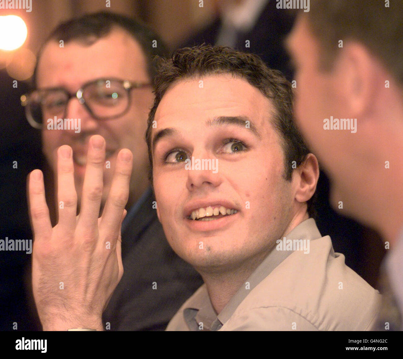 European 200 metre champion Dougie Walker, with his solicitor Nick ...