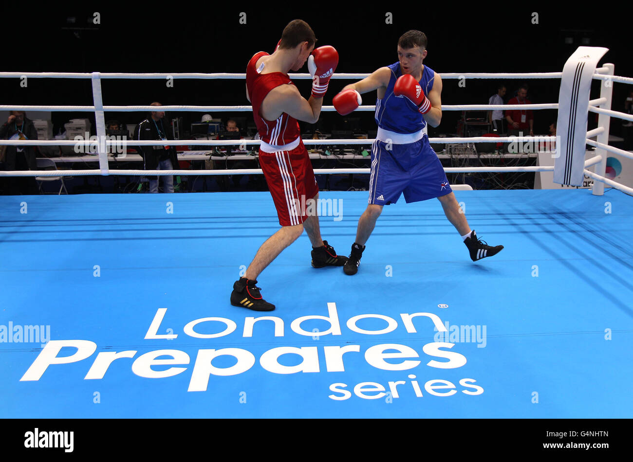 Great Britain boxers Fred Evans and Callum Smith work out for the media ...