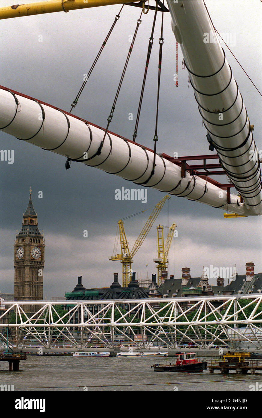 Major component parts of the British Airways London Eye, the world's ...