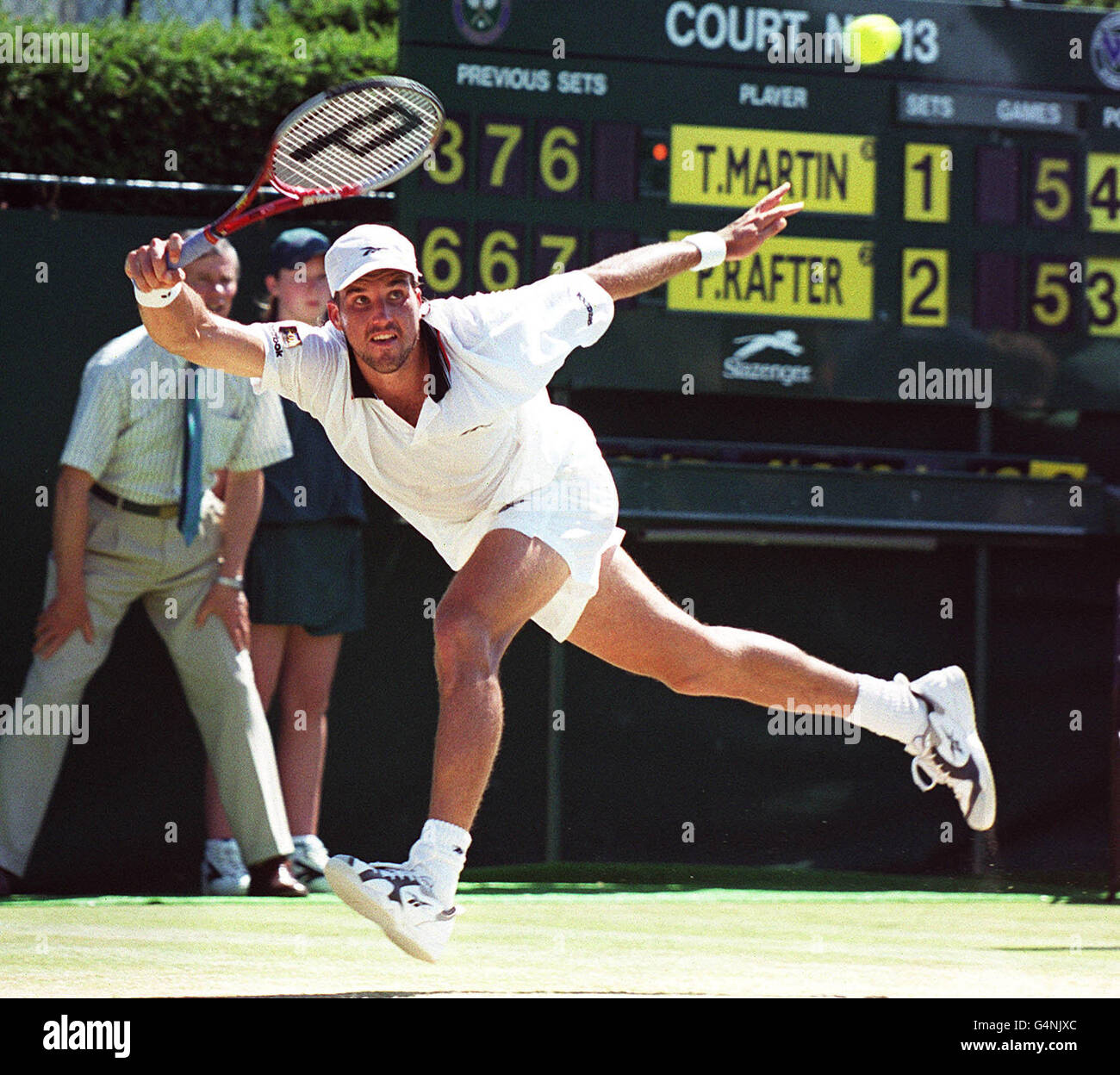 No Commercial Use: Pat Rafter of Australia in action during his match ...