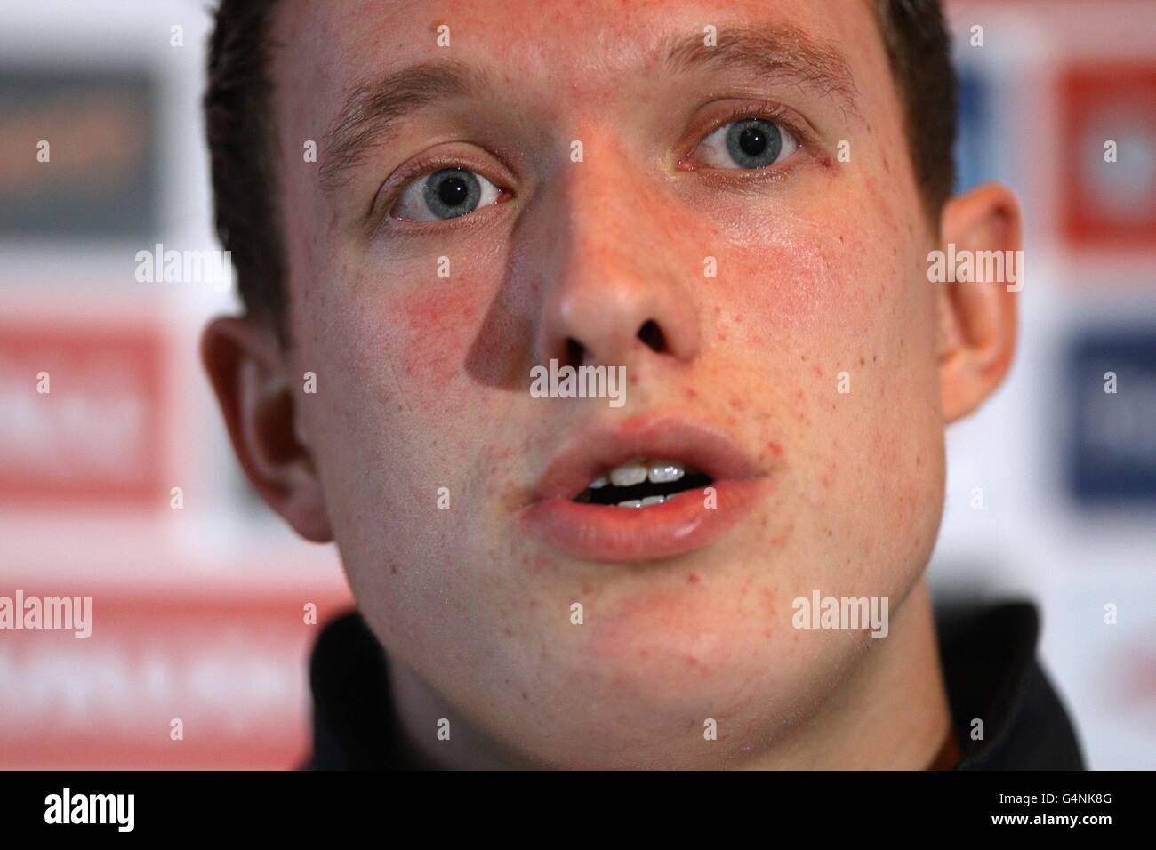 England's Phil Jones during the press conference at the Grove Hotel ...