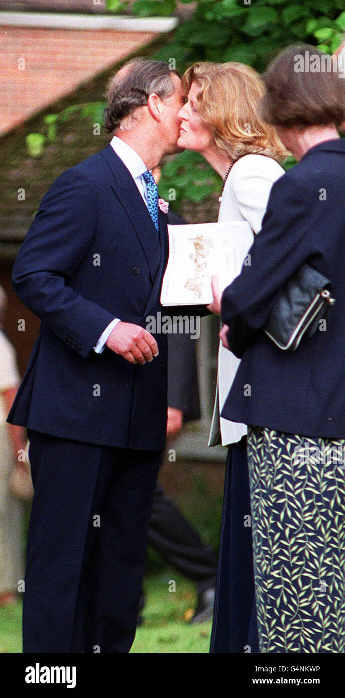 The Prince of Wales is greeted by his former sister-in-law, Lady Jane ...