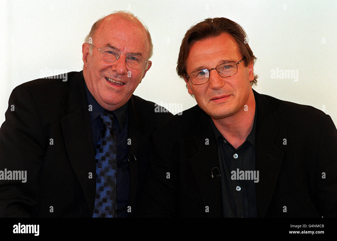 TV presenter Clive James (left) and Star Wars actor Liam Neeson after ...