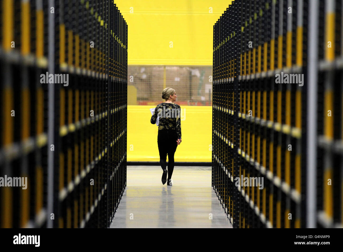 Generic pictures from inside Amazon new fulfilment centre. The ...