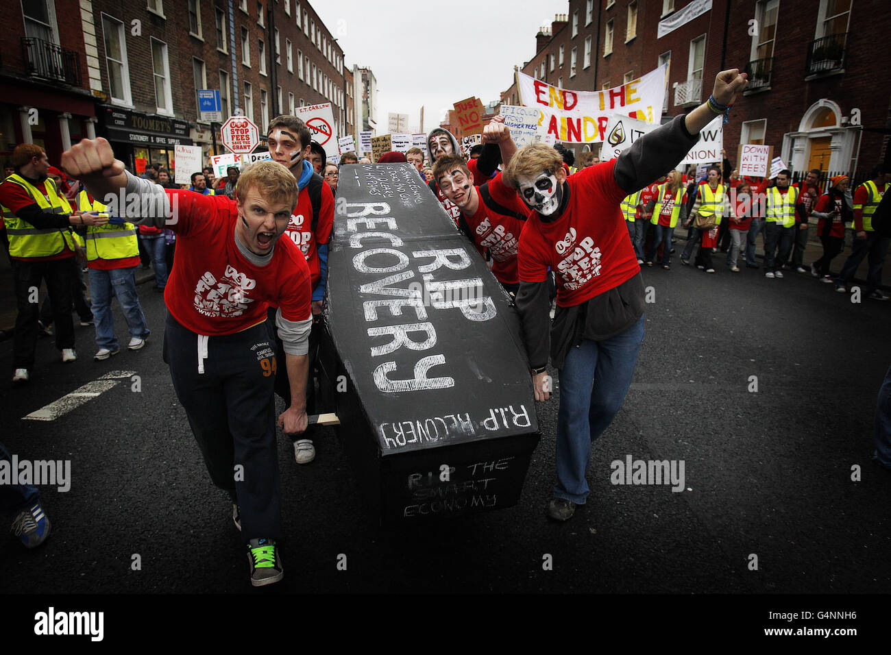 Dublin students' protest Stock Photo - Alamy