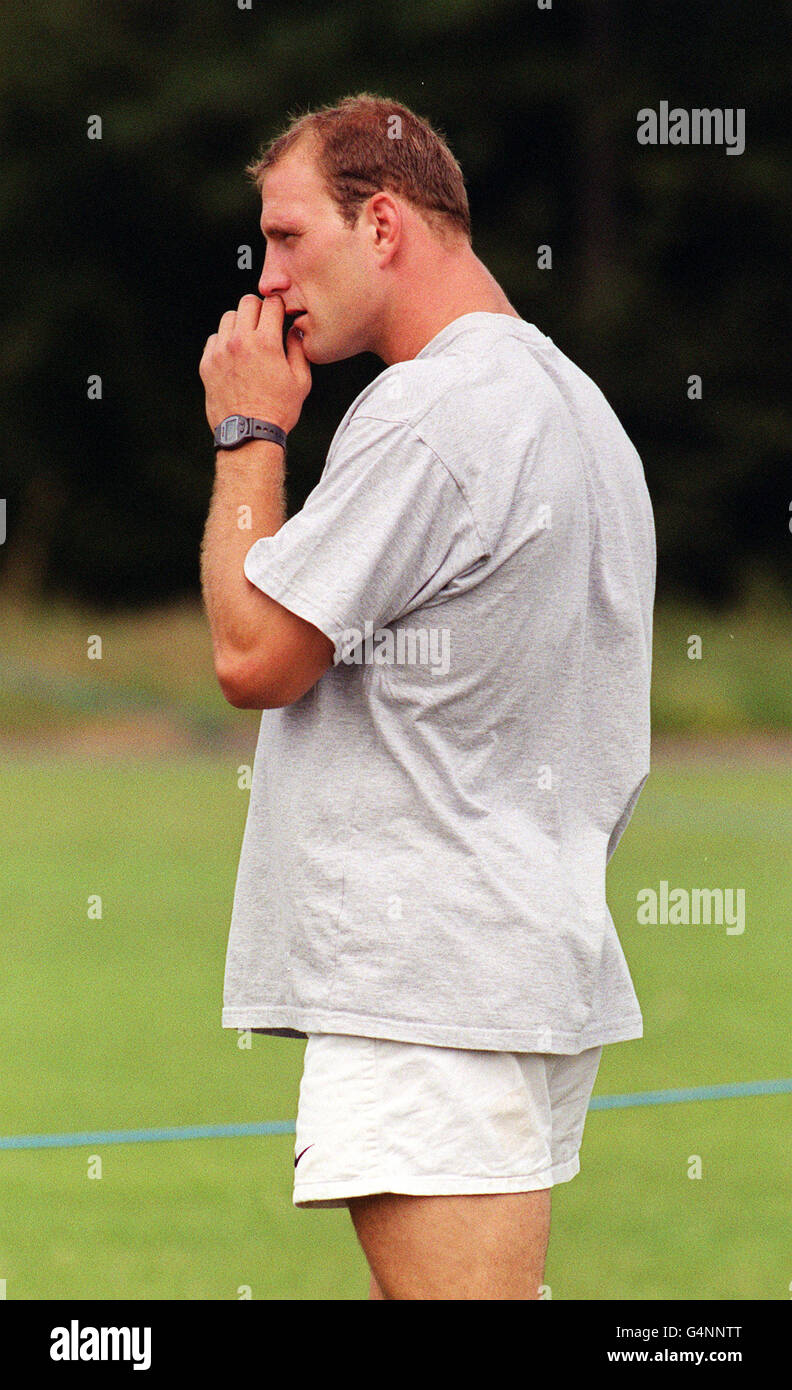 Lawrence Dallaglio back training at St Mary's College,Teddington, with ...