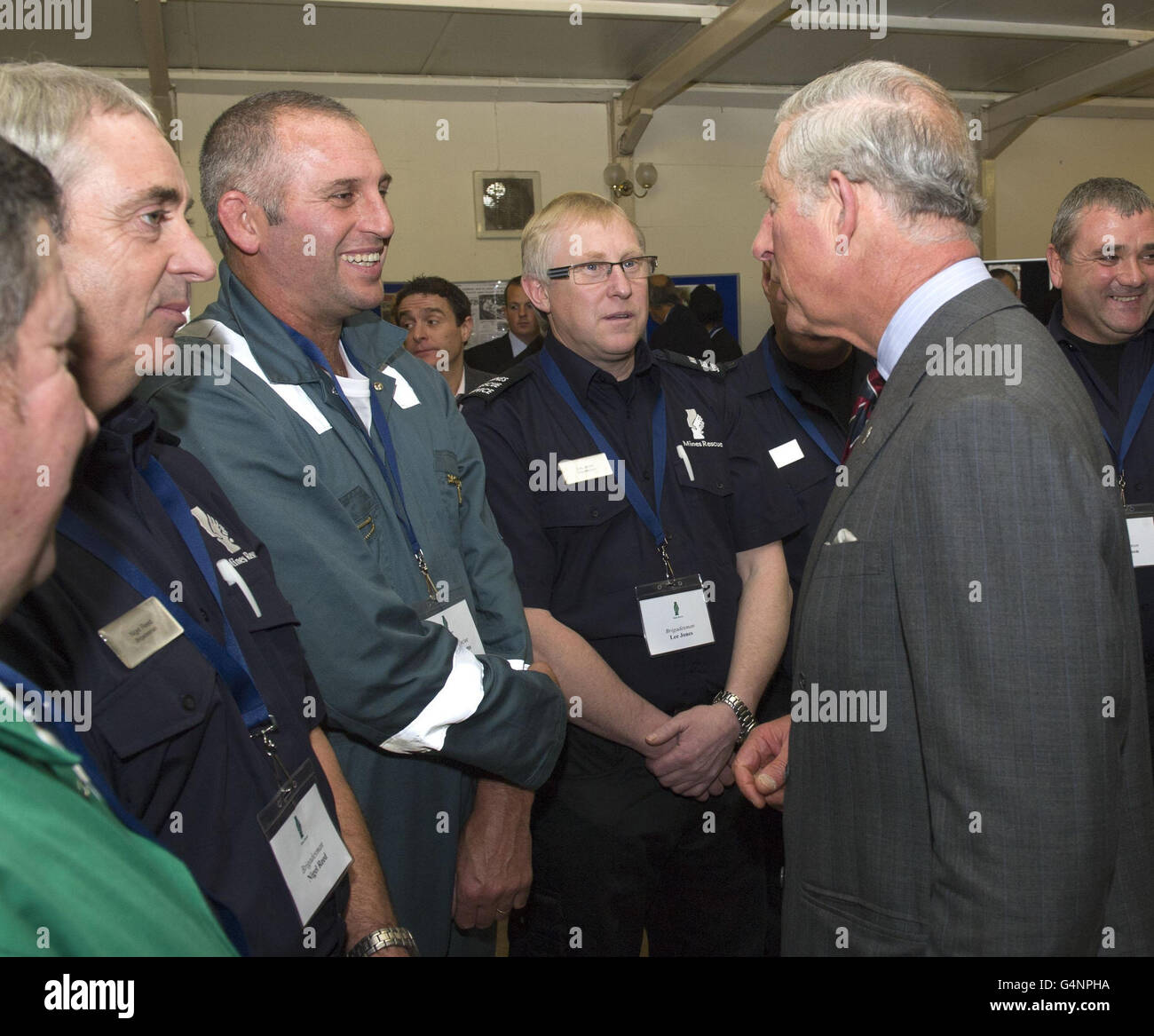 The Prince of Wales chats to mine rescue worker Linley Williams at the ...
