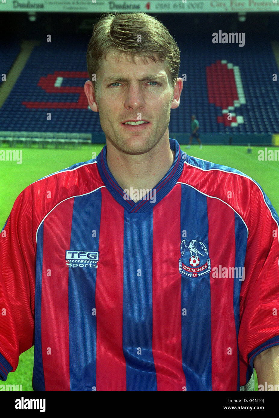 Footballer Dean Austin of Crystal Palace, during a photocall at ...
