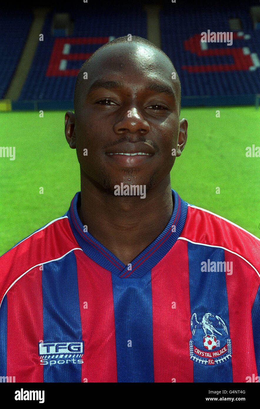 Footballer Steven Kabba of Crystal Palace, during a photocall at ...
