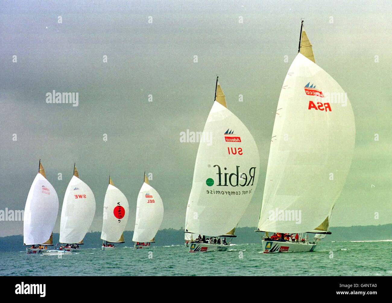 Maxi yachts at the start of the Maxi Yacht race round the Isle of Wight ...