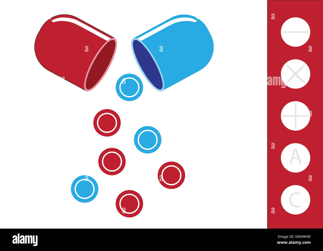 Chemical test tubes and pills icons illustration vector Stock Photo - Alamy