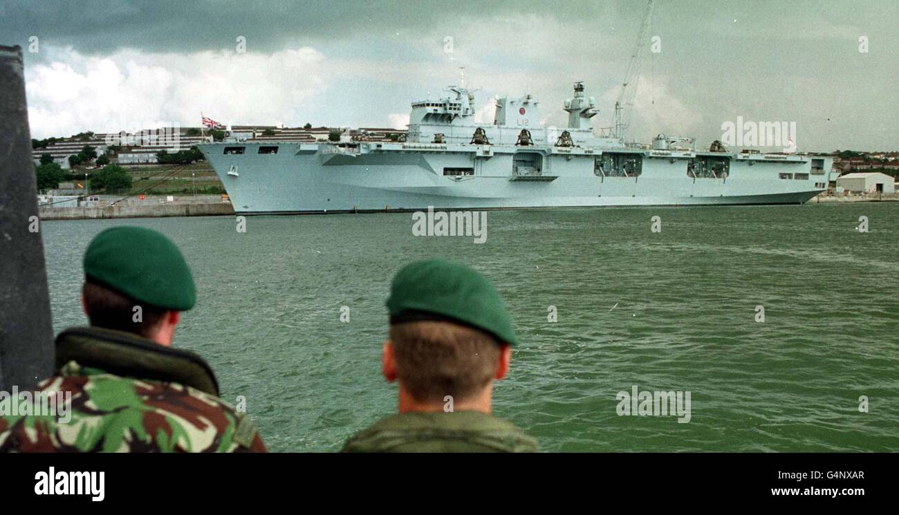 The Royal Navy's new helicopter assault ship HMS Ocean at Plymouth ...
