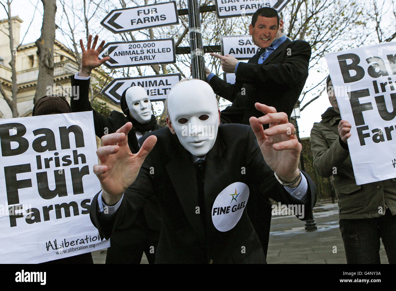 Animal Liberation activists outside Department of Agriculture offices ...