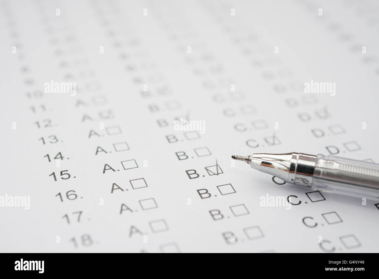 Sheet test score hi-res stock photography and images - Alamy