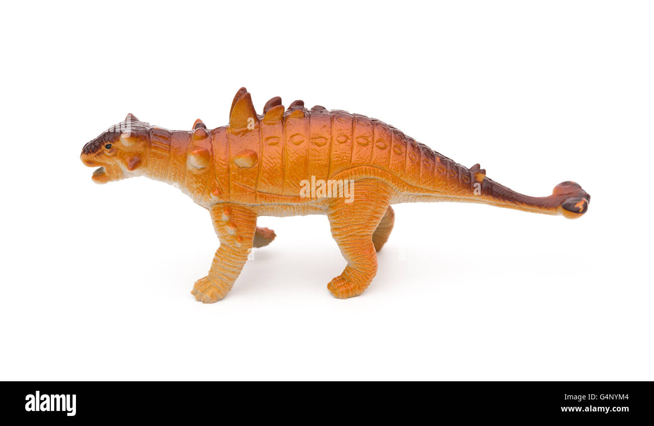 side view orange Pinacosaurus toy on a white background Stock Photo - Alamy