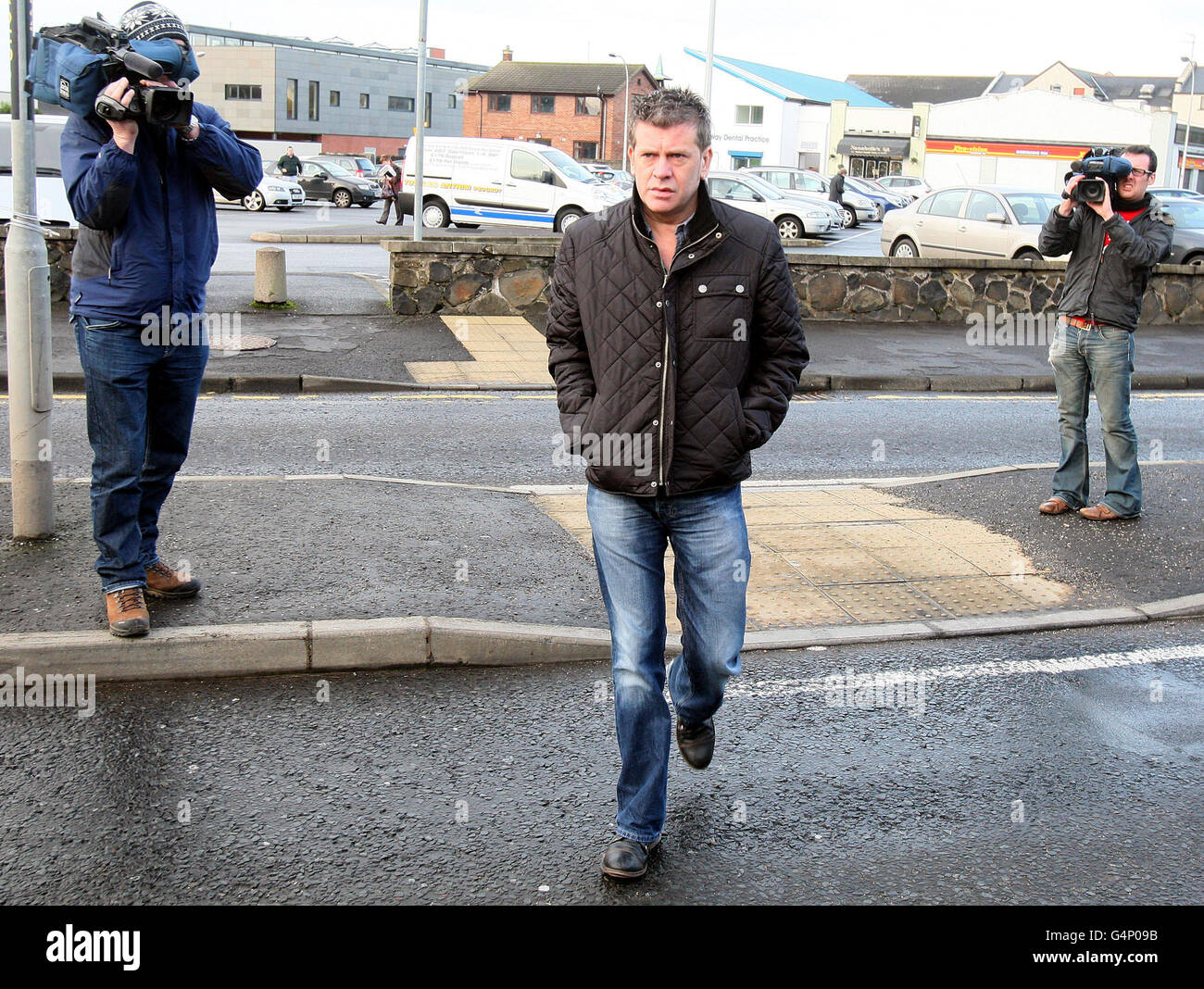 Brian Shivers, 46, from Sperrin Mews, Co Londonderry, arrives at Antrim ...
