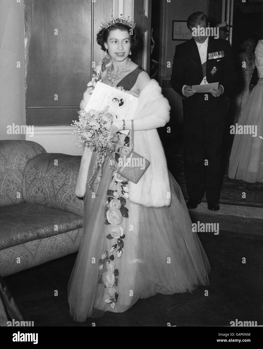 The duke edinburgh arriving for Black and White Stock Photos & Images ...