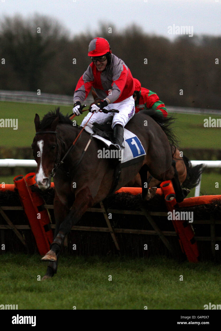 Tony McCoy riding Phoenix Flight jumps the last to win The Knighton ...