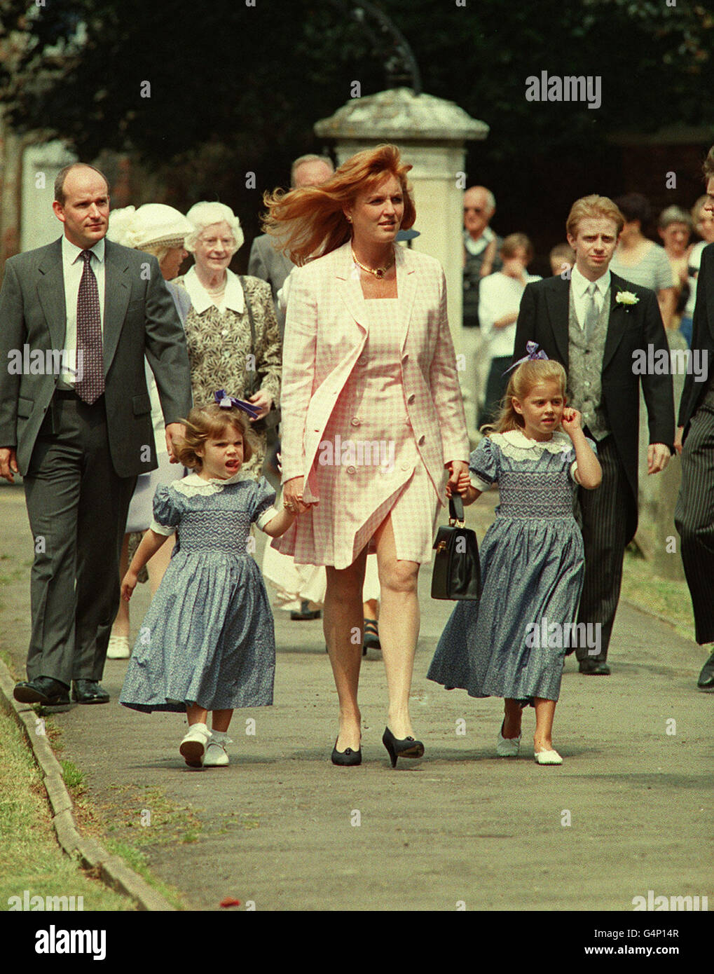 The Duchess of York, Sarah Ferguson, arrives with daughters Princess ...