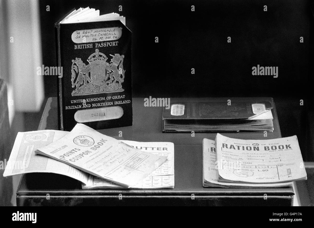 Sir winston churchills ration book and passport hi-res stock photography and images - Alamy