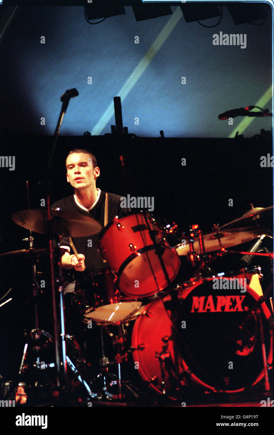 A member of the band Arab Strap performing on stage at the Reading ...