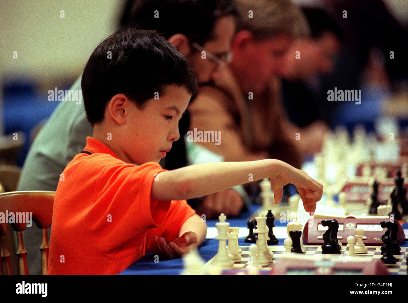 8 year old David Howell from Seaford, East Sussex, plays chess at the ...