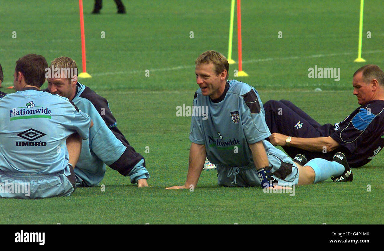 Stuart Pearce during training at Bisham Abbey with England's football ...