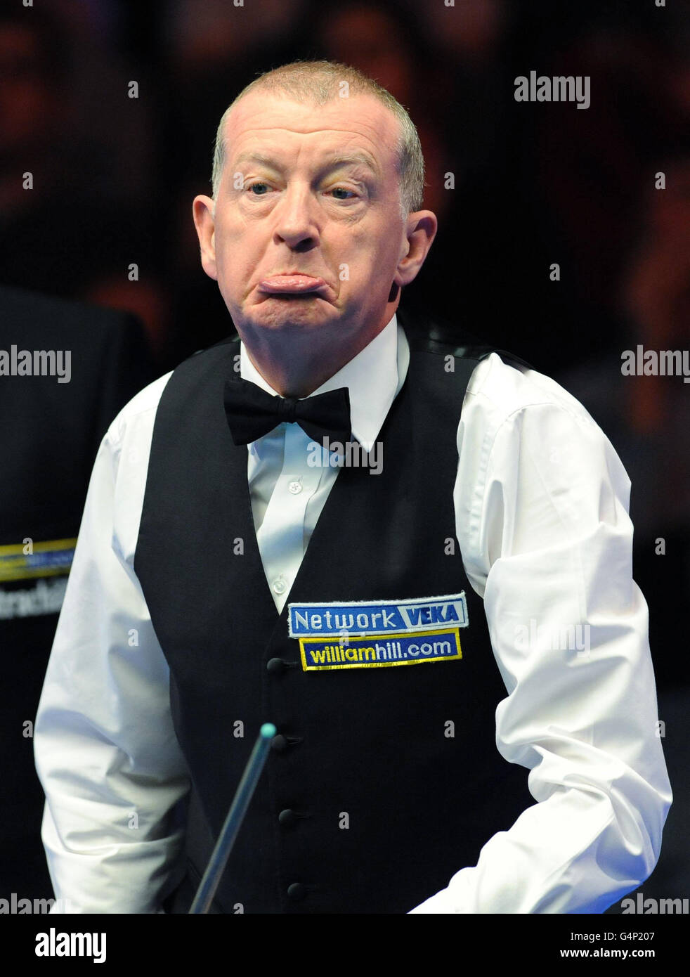 England's Steve Davis reacts during his first round match during the ...