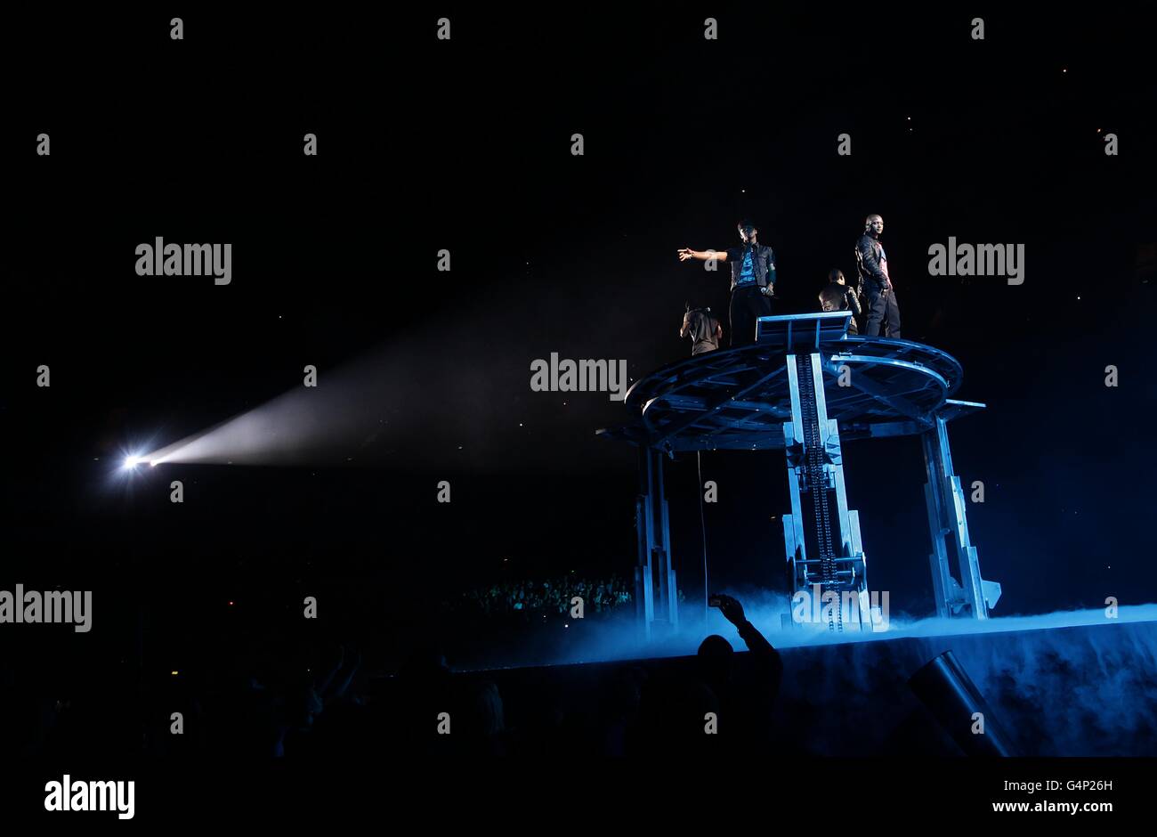 Jls on stage capital fms jingle bell ball o arena hi-res stock ...