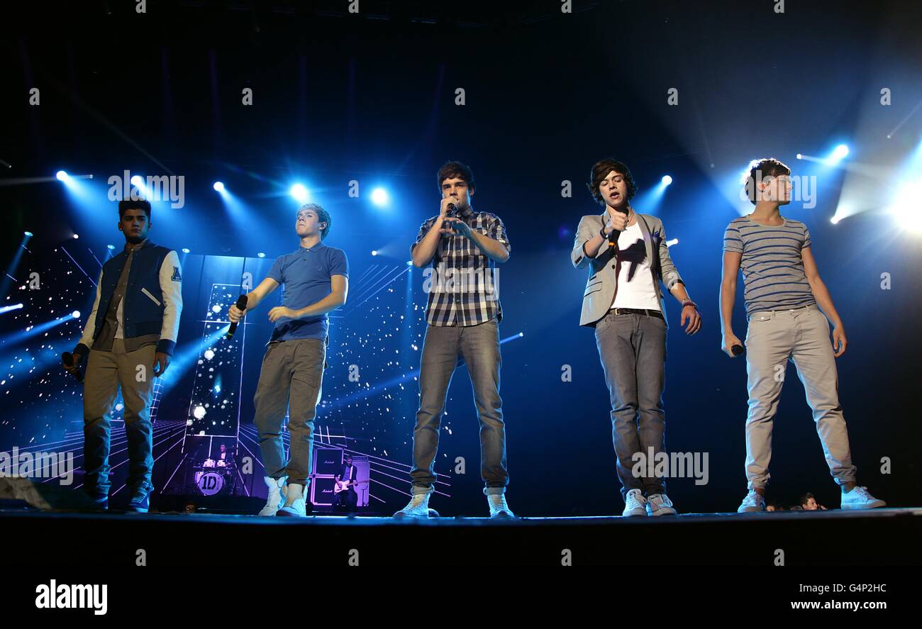 One Direction on stage during the 2011 Capital FM Jingle Bell Ball at ...