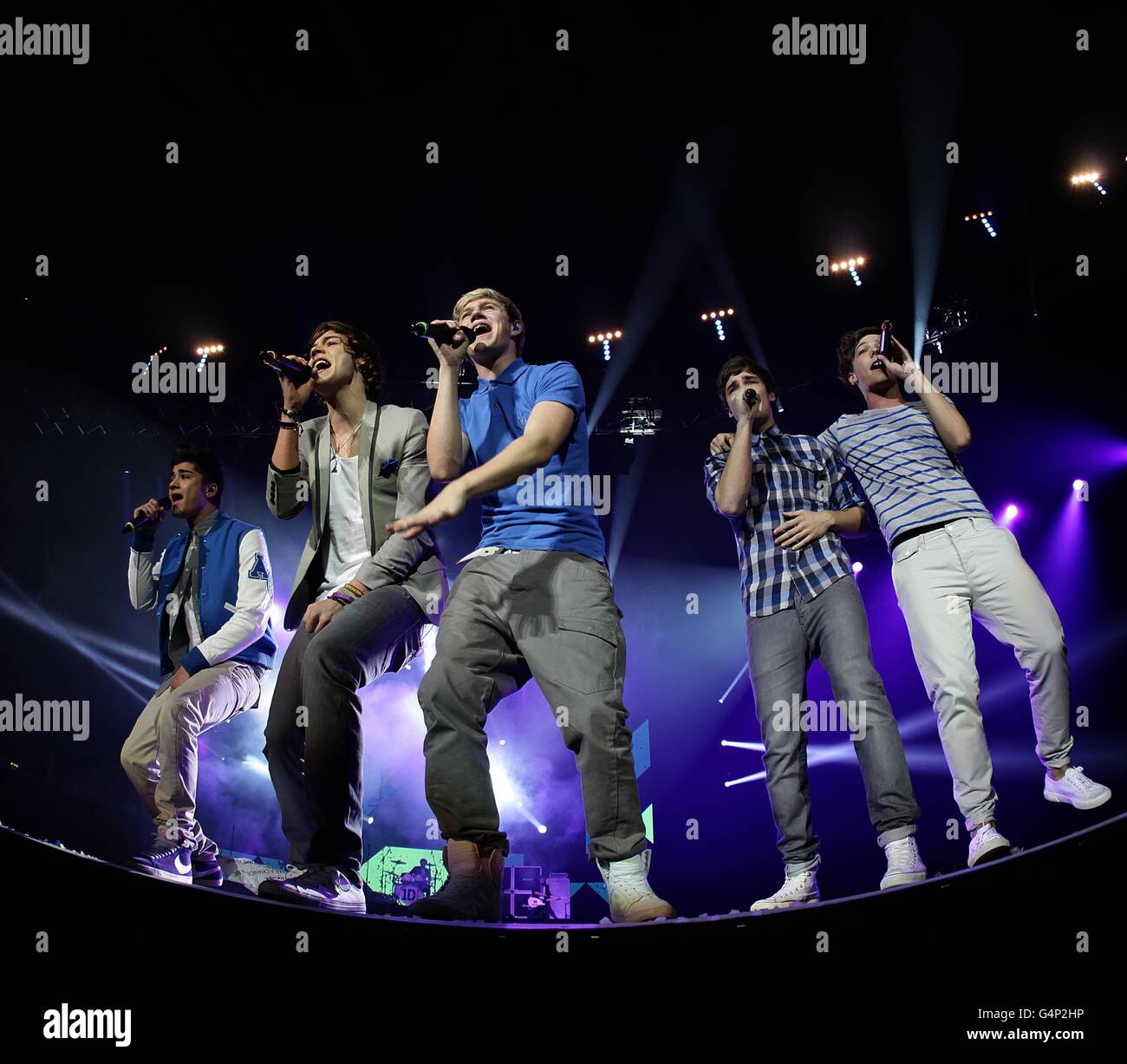 One direction on stage capital fm jingle bell ball arena hi-res stock ...