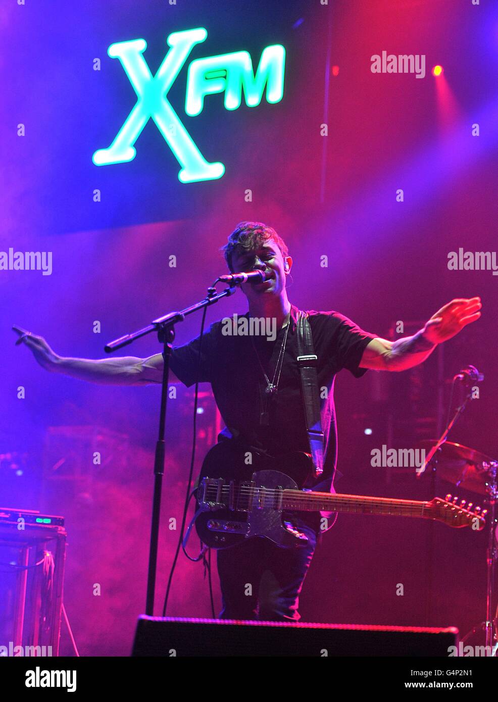 Robbie Furze of The Big Pink performs during Xfm's Winter Wonderland at ...